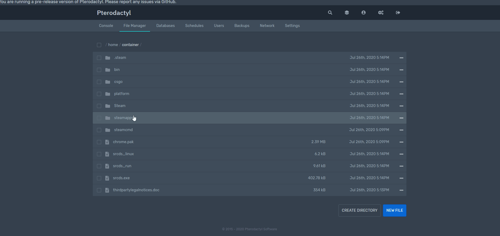 Renaming of file/ folders from panel is failing · Issue #2203 · pterodactyl/panel · GitHub