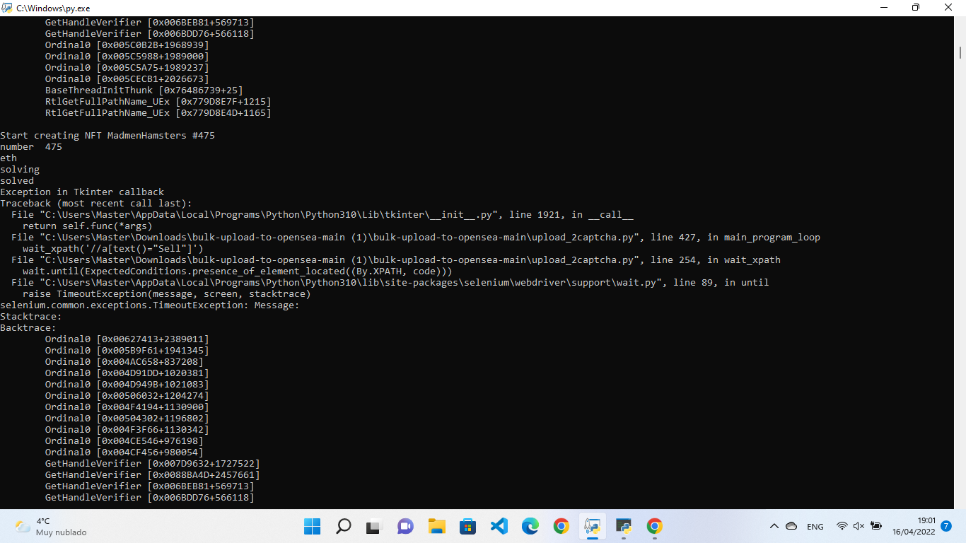 They Stop Constantly · Issue 164 · Infotrex Bulk Upload To Opensea · Github