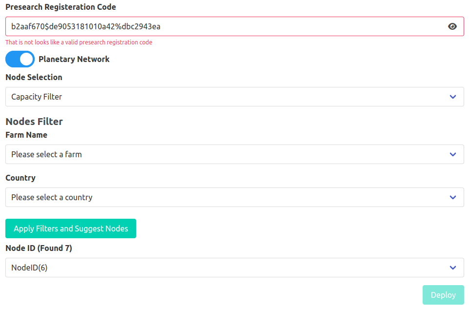 Weblets: Presearch Registration Code input validation · Issue #658 · threefoldtecharchive/grid ...