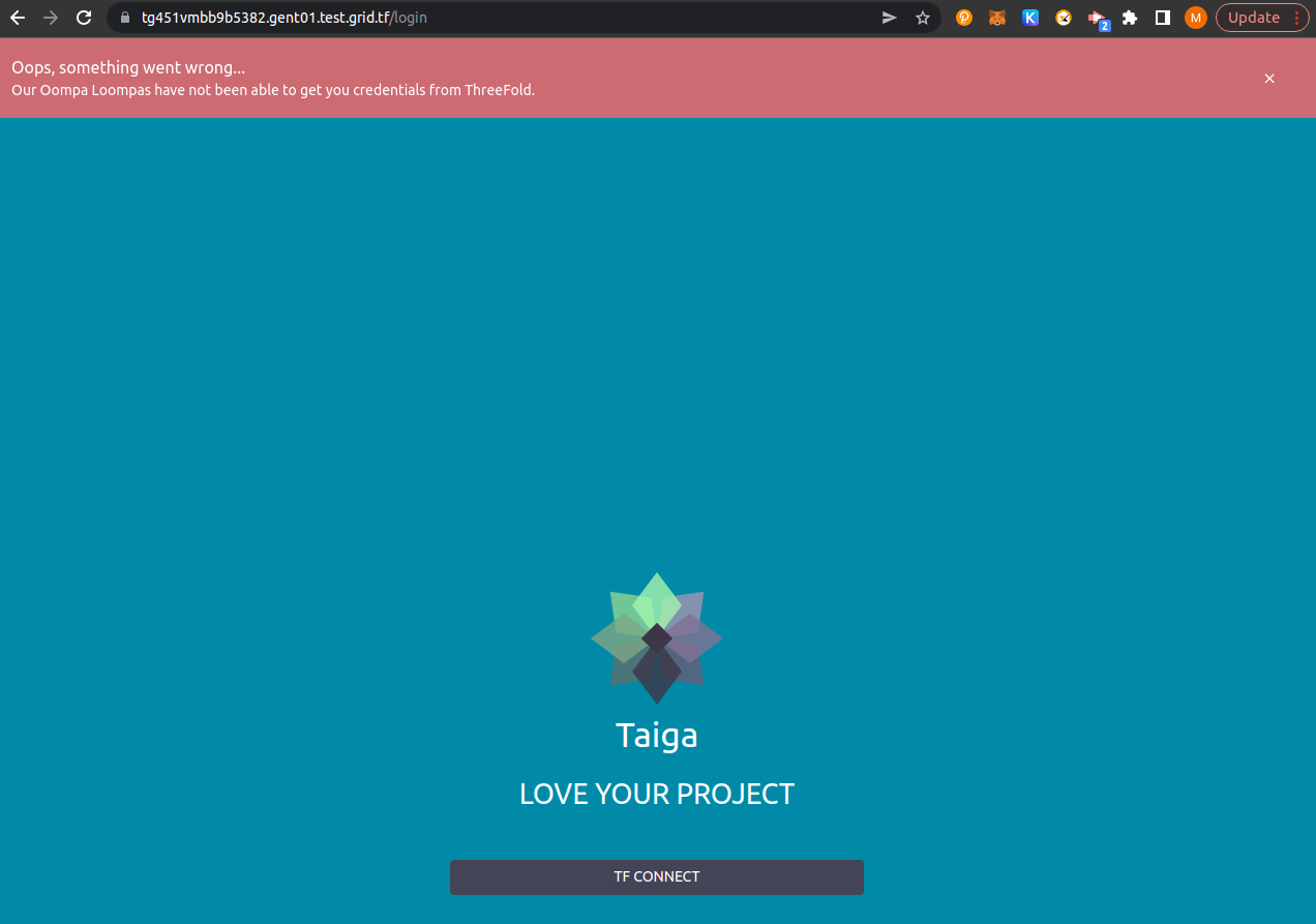 Taiga: Unable to login with TFConnect and the admin page doesn't load · Issue #84 ...