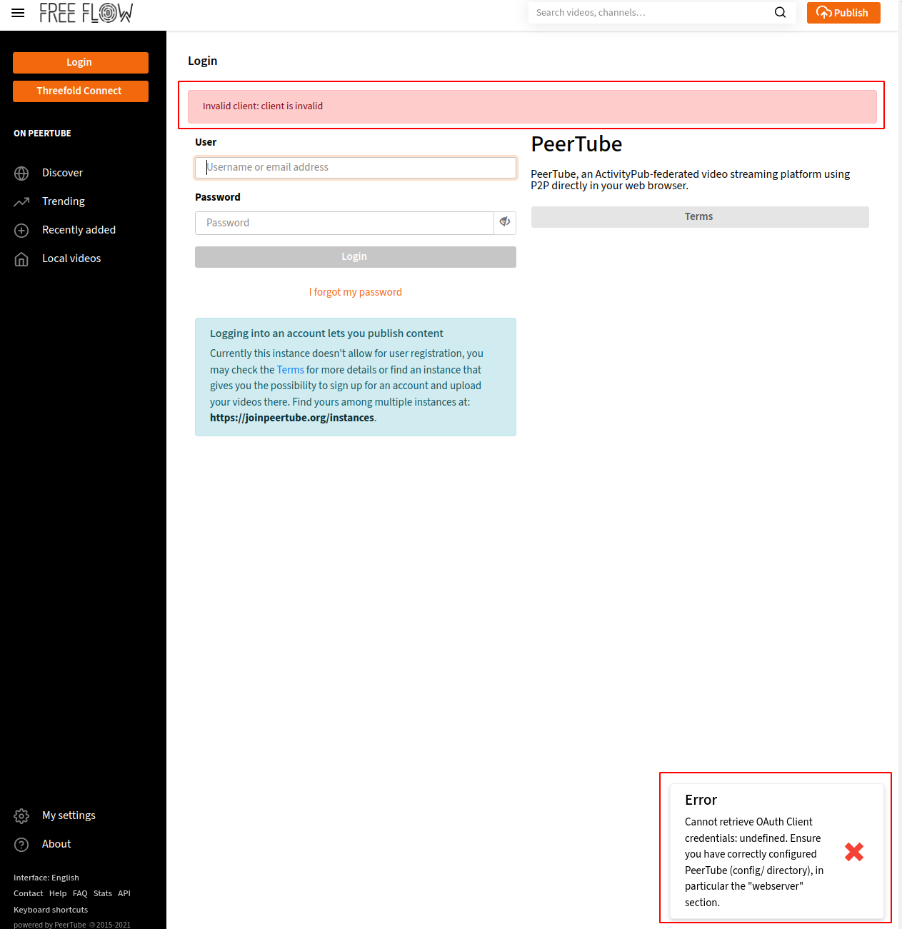 Unable to login to peertube instance when certain domains are used · Issue #1000 ...