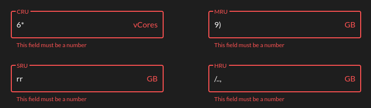Resources Pricing Calculator: Invalid Inputs & Error message. · Issue ...