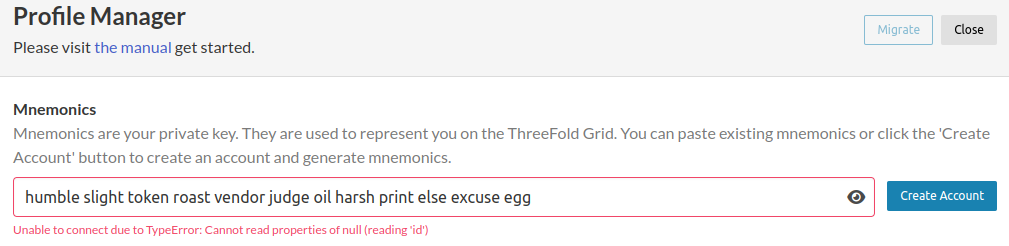 `TypeError` appears when the user tries to enter a valid mnemonic that ...