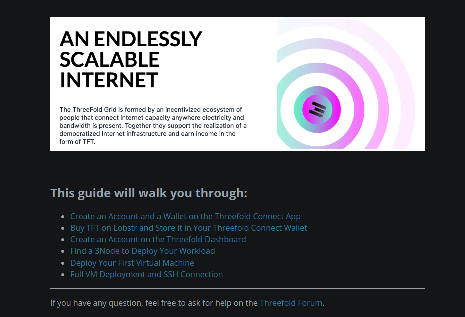 Broken Links in the `Getting Started` Page · Issue #49 · threefoldtech/info_grid · GitHub