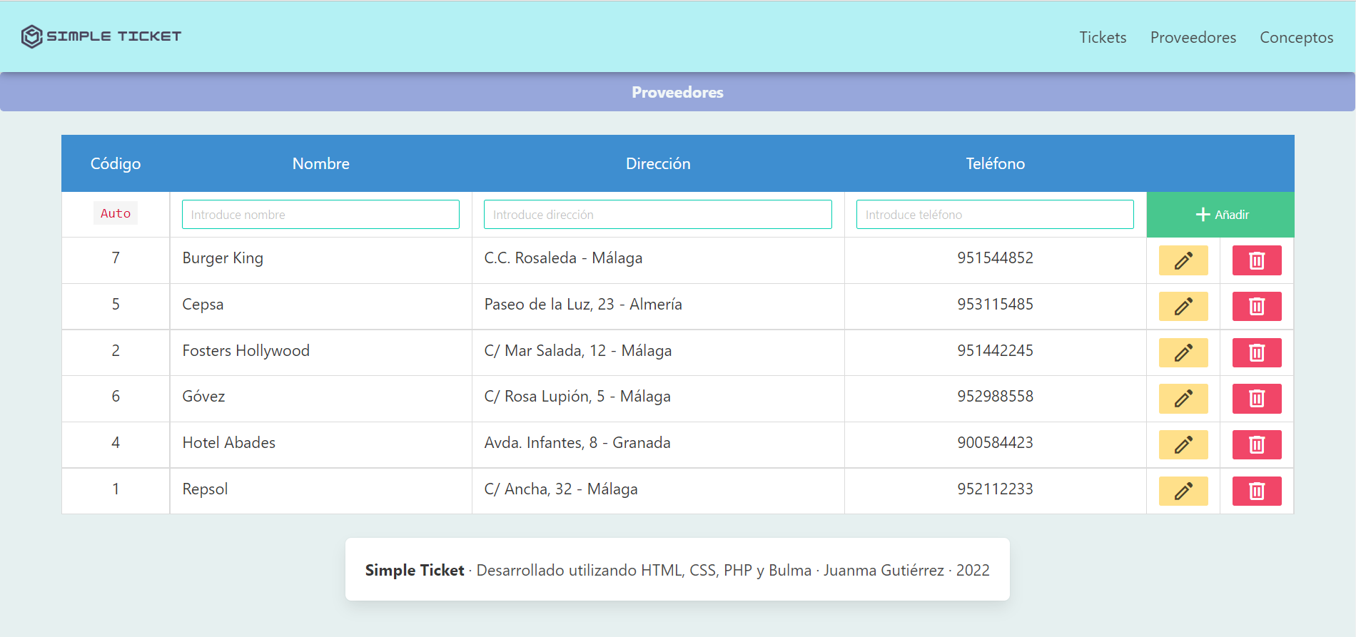 GitHub - Juanma-Gutierrez/SimpleTicket: Ejercicio CRUD realizado en PHP dentro del módulo UF1844 ...