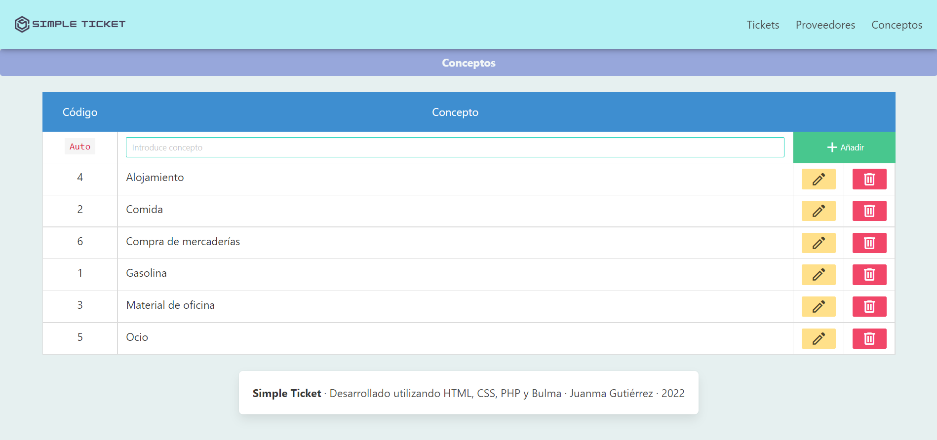GitHub - Juanma-Gutierrez/SimpleTicket: Ejercicio CRUD realizado en PHP dentro del módulo UF1844 ...