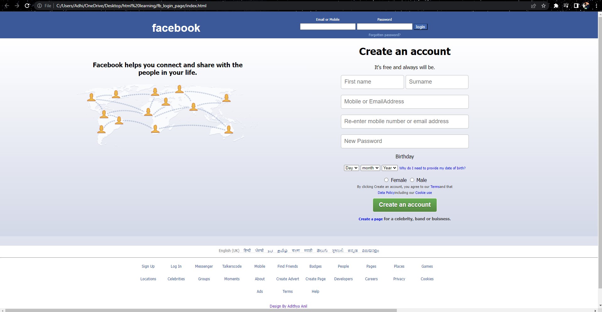 GitHub - unidreamerzz007/Fb_login_page: Login page of fb created using html and css