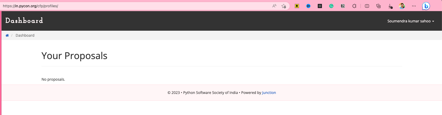 Show username in Junction · Issue #769 · pythonindia/junction · GitHub