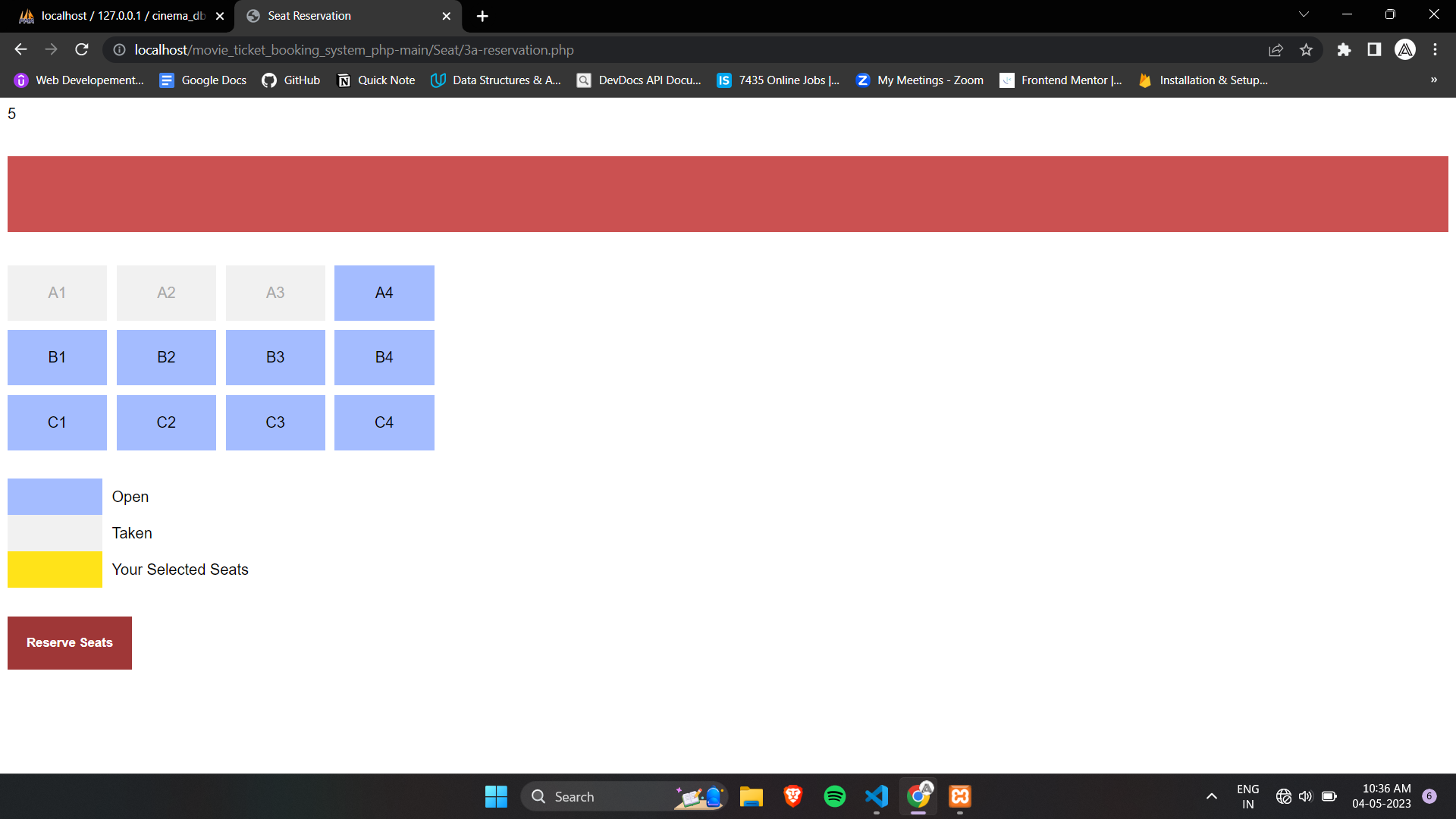 GitHub - AtharvaK-15/Show_Booking: Movie Ticket Booking System, back-end coded with PHP and ...