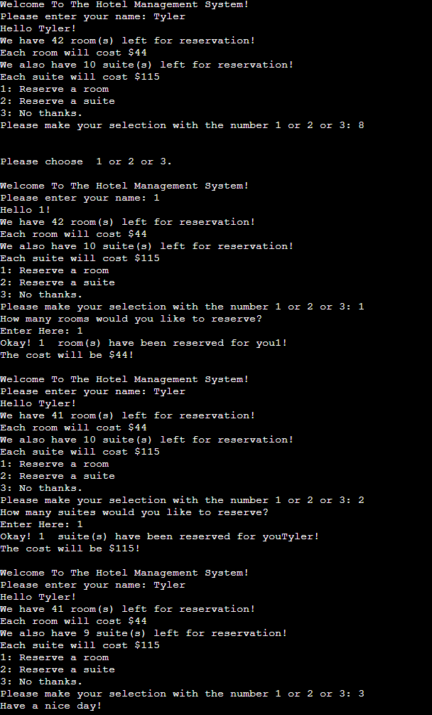 GitHub - Tyler0219/Hotel-Management-System-unit-6: A Hotel Management System With A Menu With 3 ...