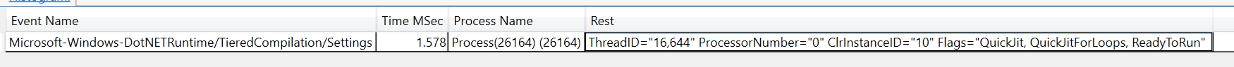 ETL for Tiered Compilation Settings not showing the TieredPGO flag? · Issue #84607 · dotnet ...