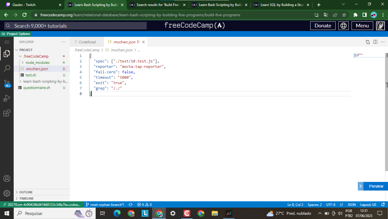 Learn Bash Module Not Checking If Tests Are Being Passed · Issue 50750 · Freecodecamp