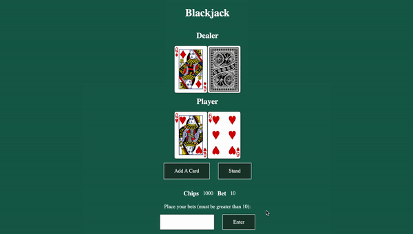 GitHub - rakicodes/blackjack: Make your bet and play a game of blackjack