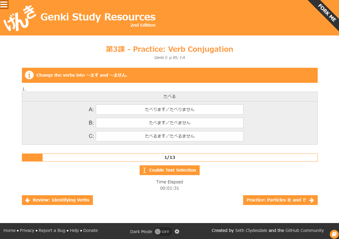 Edition 2 - Lesson 3 Practice Verb Conjugation Typo · Issue #183 · SethClydesdale/genki-study ...