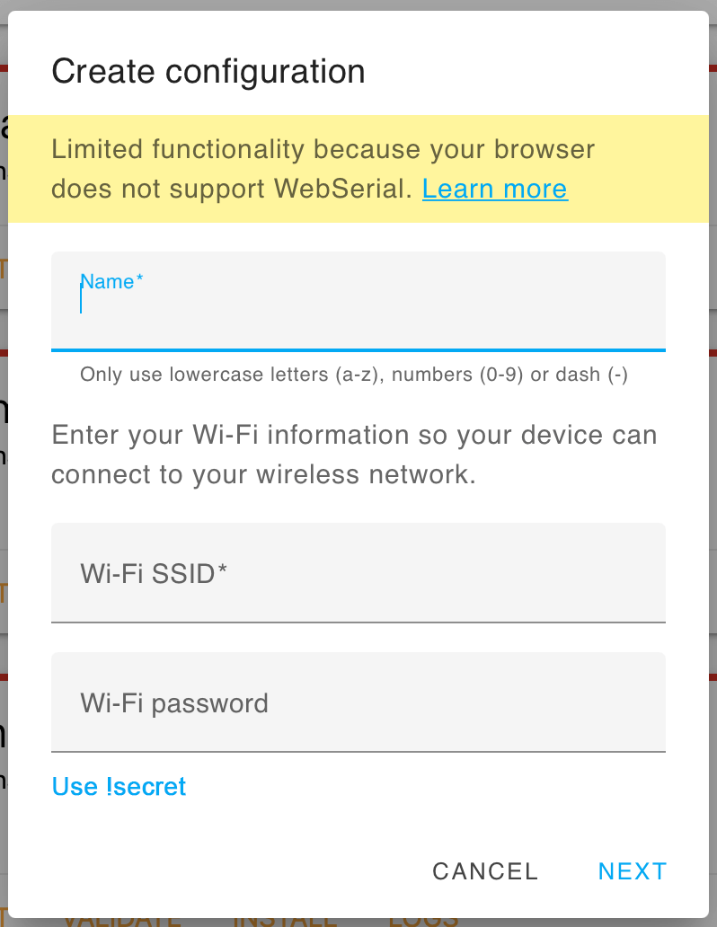 Allow Secrets to Create configuration · Issue #1279 · esphome/feature-requests · GitHub