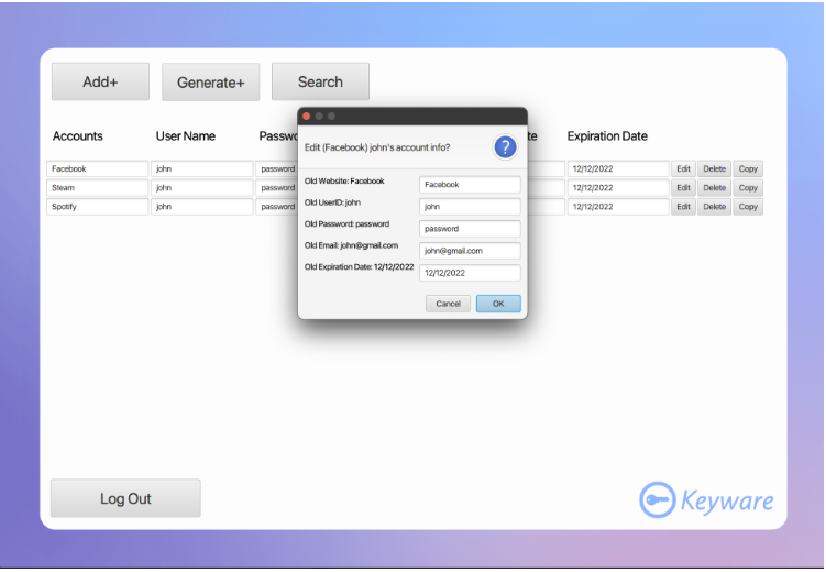 GitHub - sonwamoh/keyware: • Designed the Technical specs of software ...