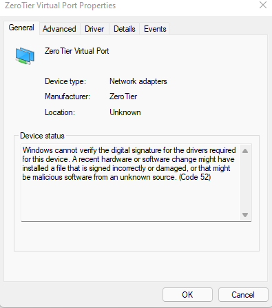 Driver verification issue with WDAC/Applocker enabled · Issue #1602 · zerotier/ZeroTierOne · GitHub