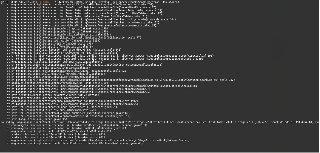 通过tispark查询的时候出现Handle region task failed · Issue #411 · pingcap/tispark · GitHub