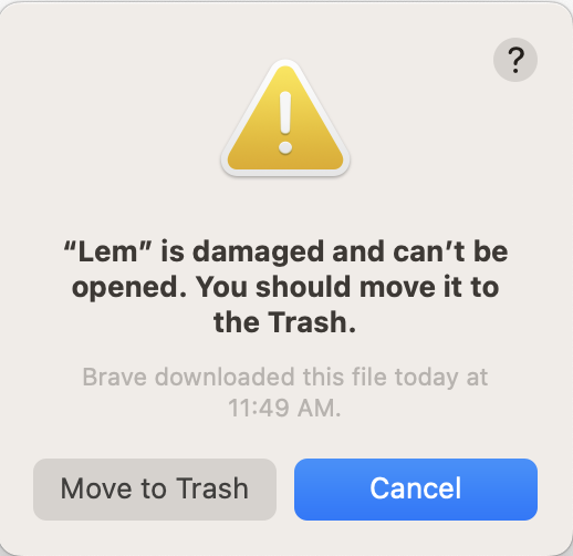 lem 2.0.0 release for mac is damaged and couldn't be used · Issue #737 · lem-project/lem · GitHub