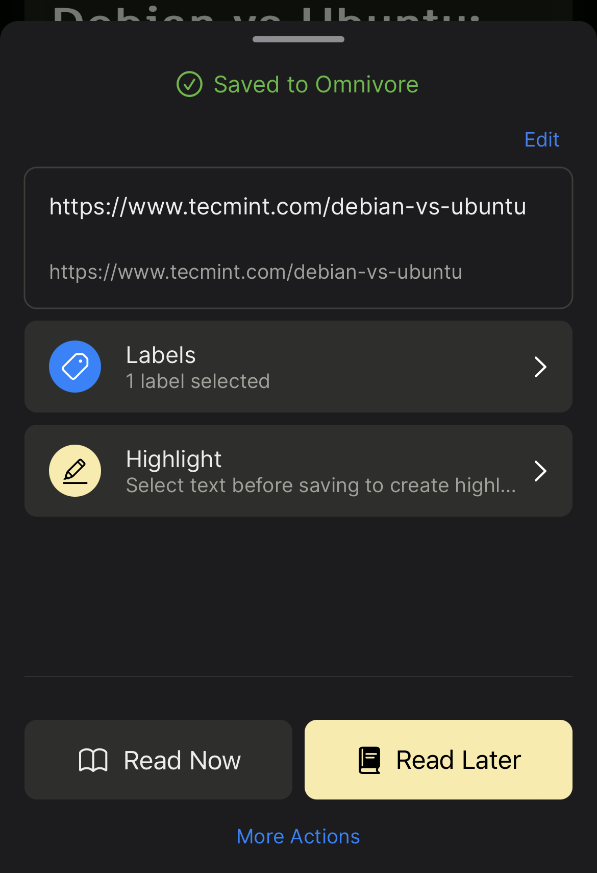 Issue with Save to Omnivore menu on iOS · Issue #2073 · omnivore-app/omnivore · GitHub
