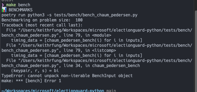 🐞 Incorrectly referenced tuple format in Chaum Pedersen Bench · Issue #443 · Election-Tech ...