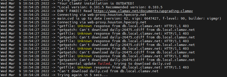 Not able to download antivirus databases · Issue #495 · Cisco-Talos/clamav · GitHub