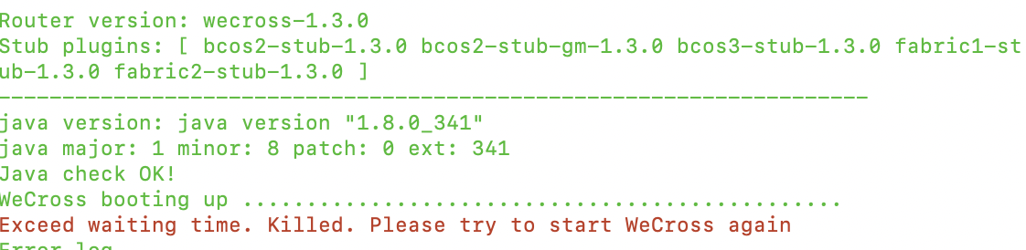 BCOS3在接入wecross后重新执行bash start.sh出现错误 · Issue #591 · WeBankBlockchain/WeCross · GitHub
