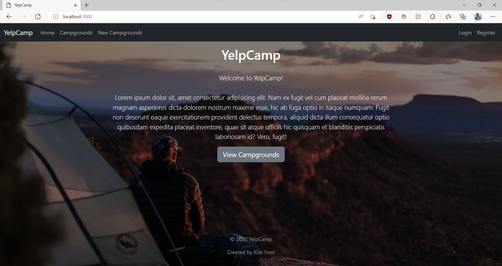 GitHub - KTomy7/YelpCamp: Colt Steele's famous YelpCamp