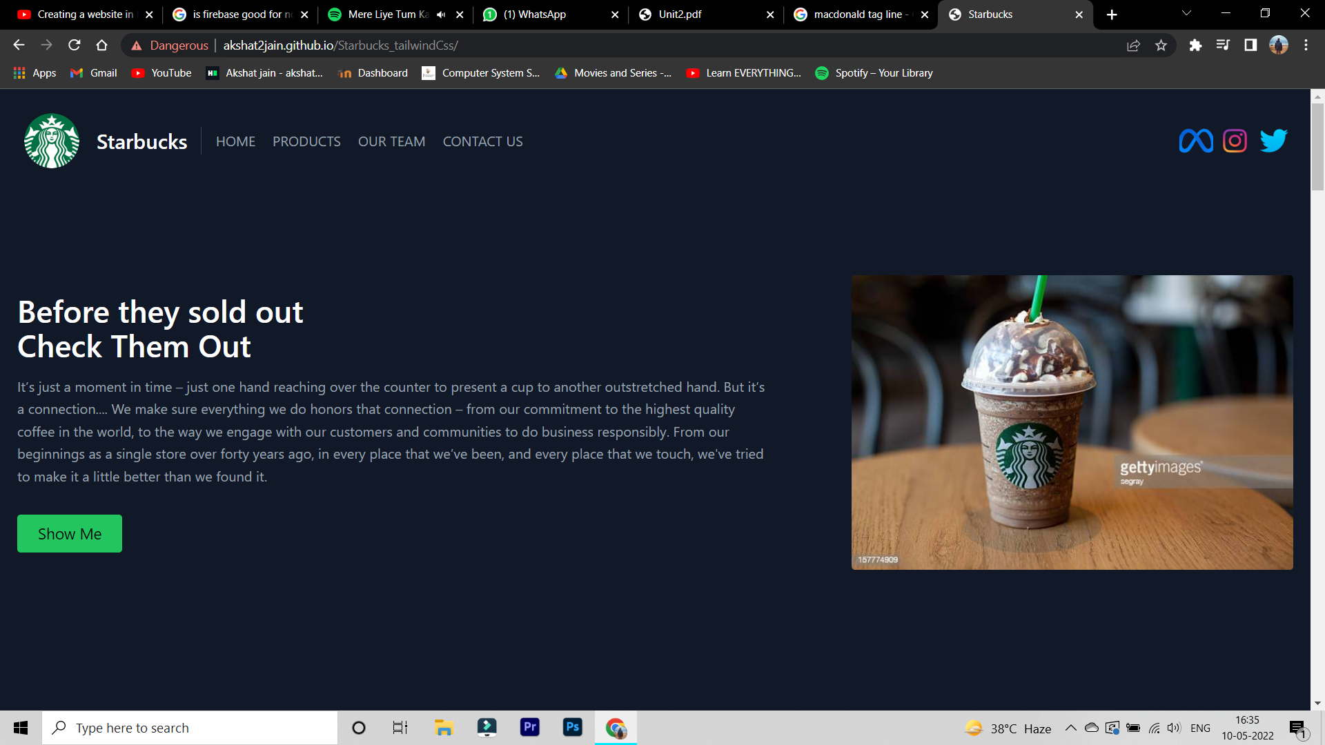 GitHub - Akshat2Jain/Starbucks_tailwindCss: In this project I have created a starbucks website ...
