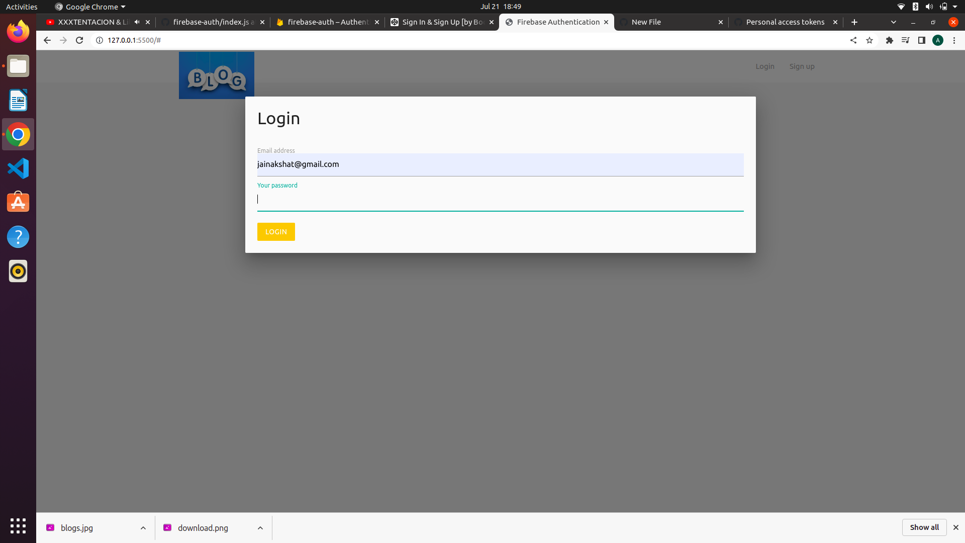 GitHub - Akshat2Jain/Firebase_auth: In this I have created a blogging app where one can log into ...