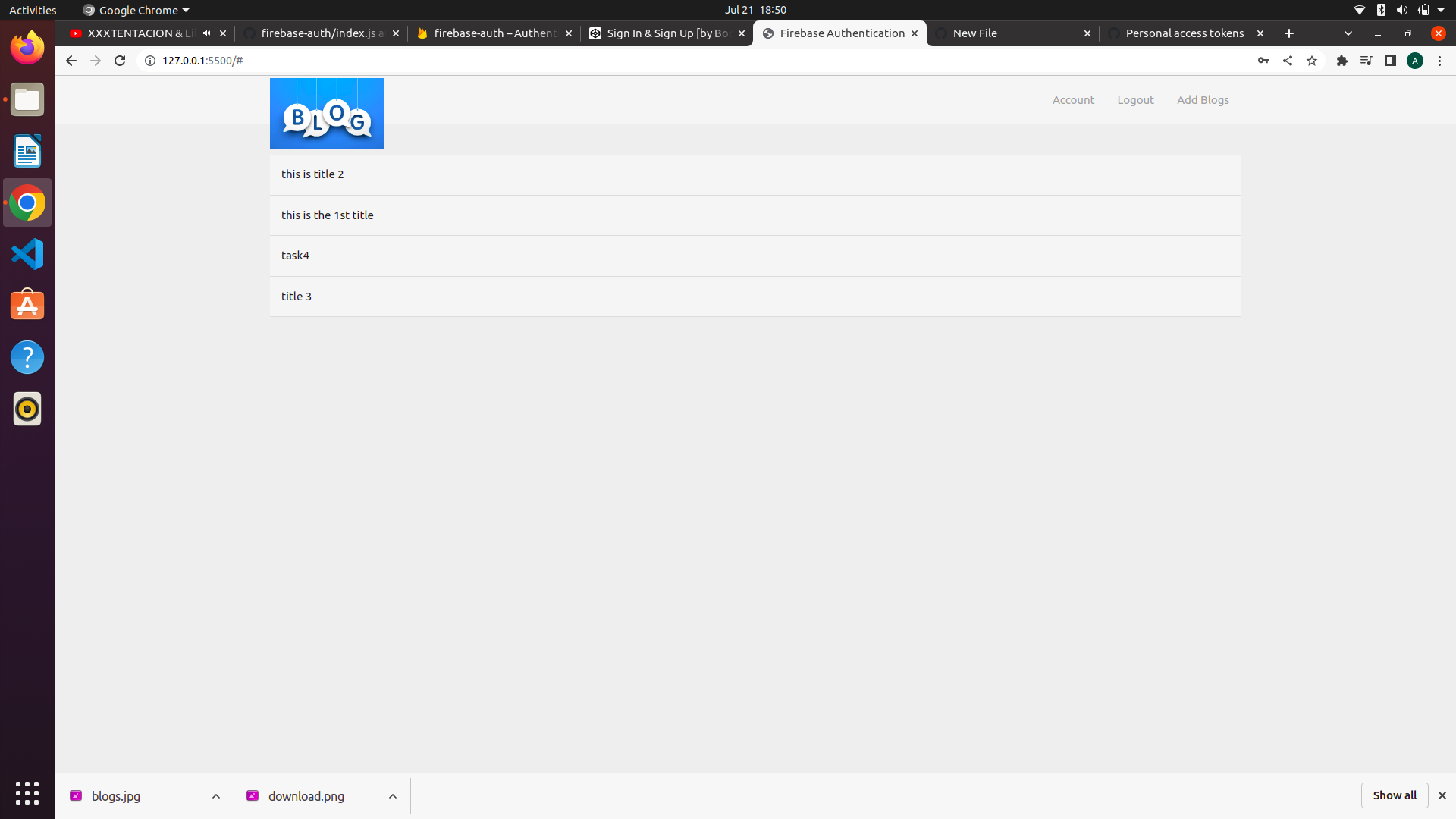 GitHub - Akshat2Jain/Firebase_auth: In this I have created a blogging app where one can log into ...
