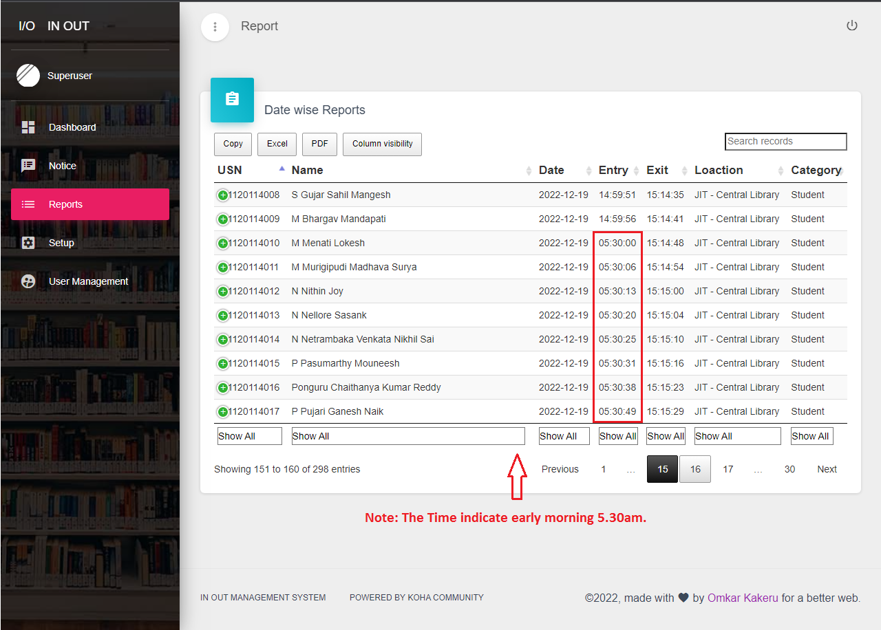 Entry time is wrongs in random fashion · Issue #5 · omkar2403/inout · GitHub