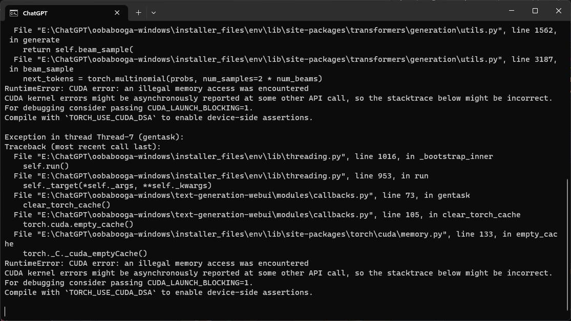 RuntimeError: CUDA error: the launch timed out and was terminated · Issue #1222 · oobabooga/text ...