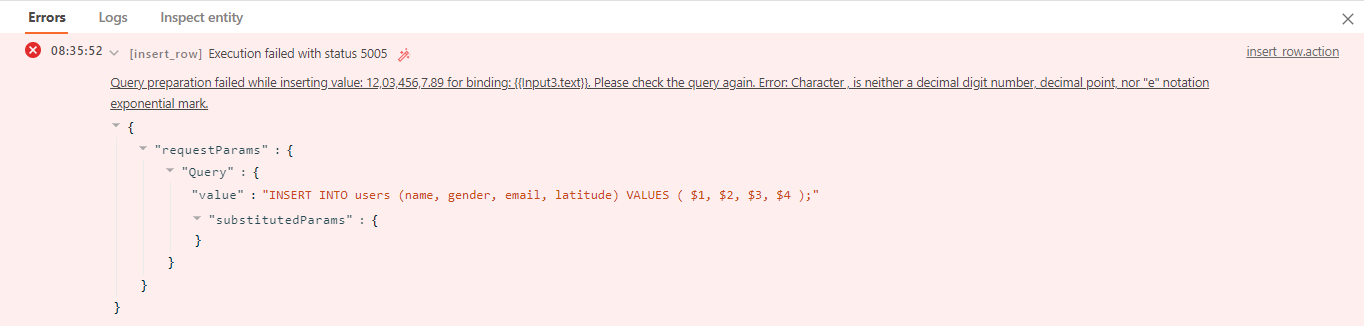 [Bug]-[Infinity]:Query Fails When Prepared Statement Is Turned On and Value Contains Only ...