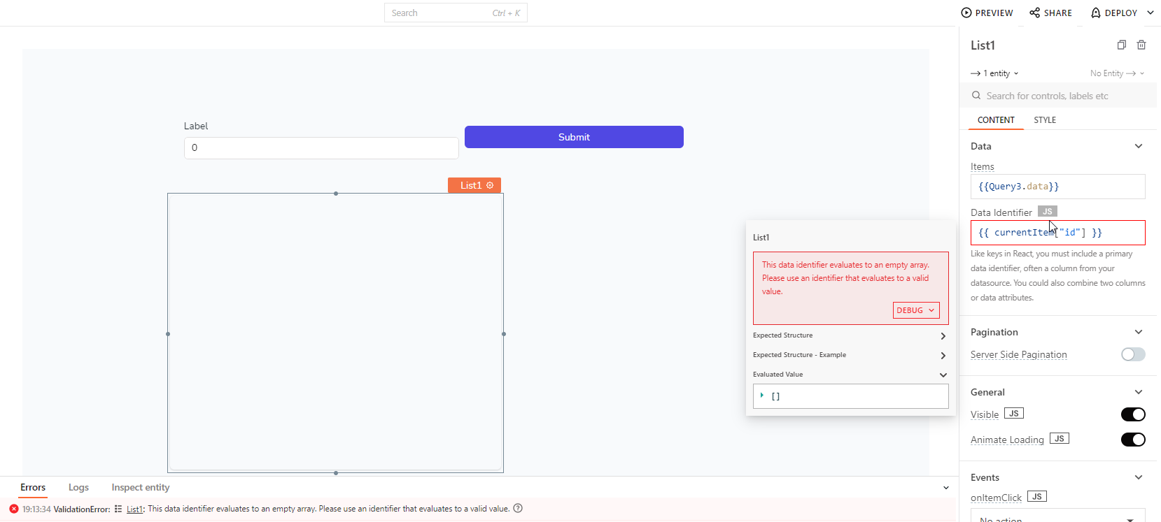 [Bug]: This data identifier evaluates to an empty array Error When List ...
