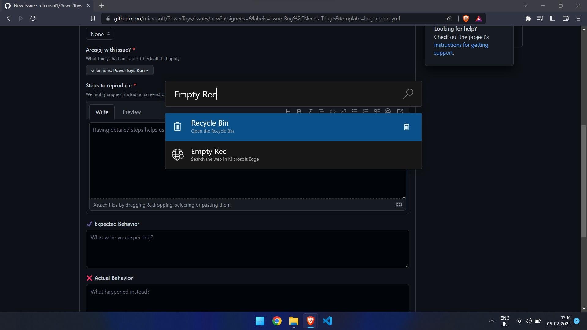 Empty Recycle Bin option no longer appears in PowerToys Run · Issue #23861 · microsoft/PowerToys ...