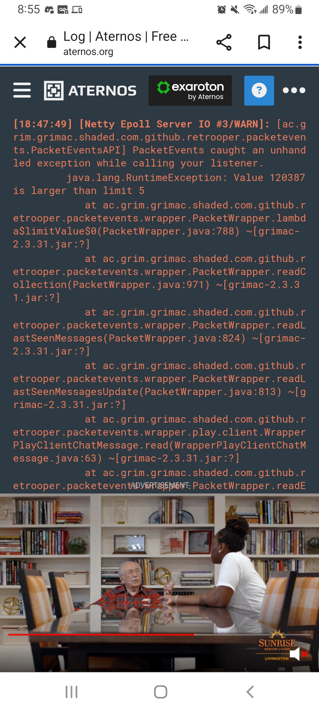 Server Error · Issue #876 · GrimAnticheat/Grim · GitHub