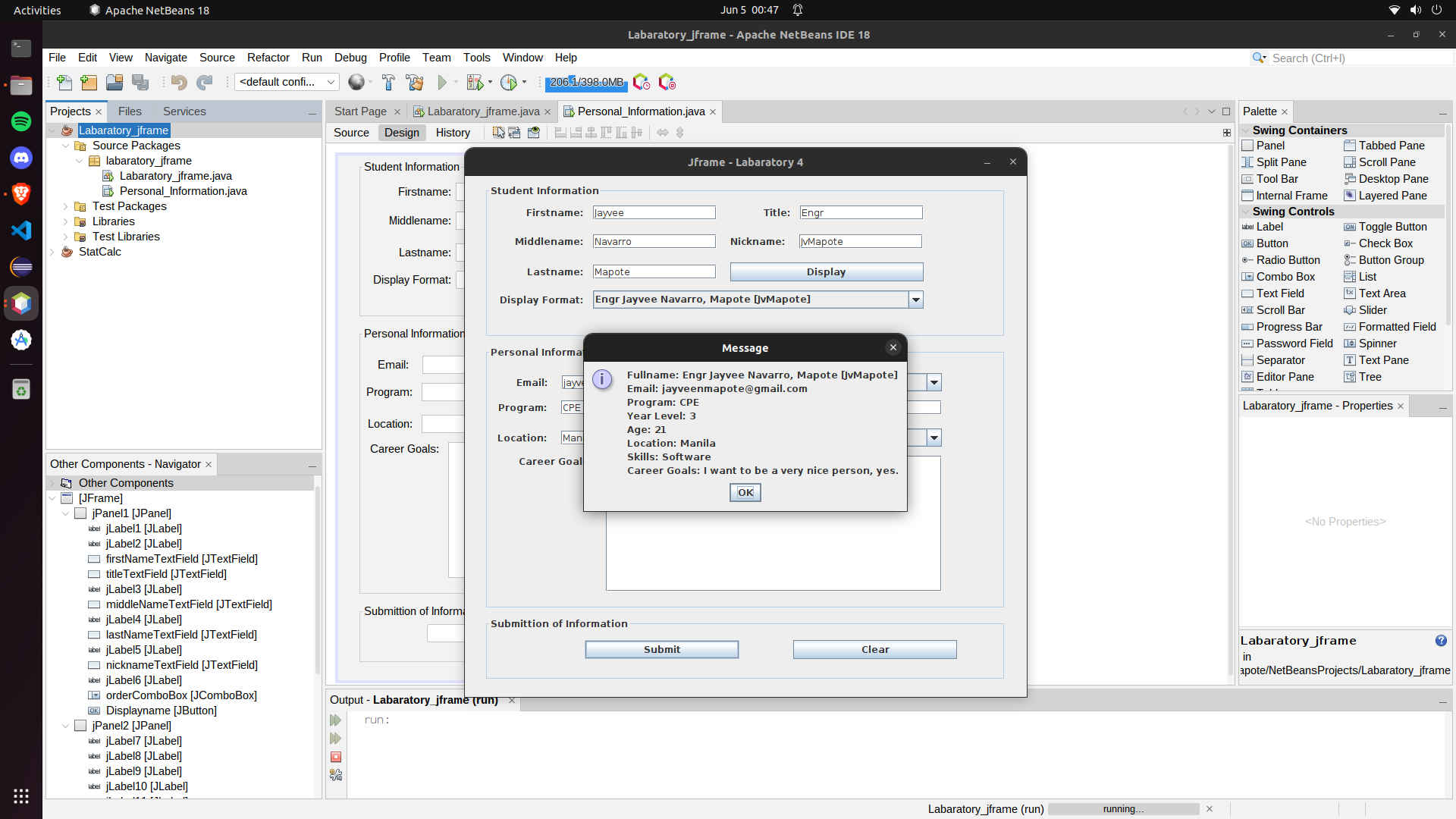 GitHub - JvMapote/BasicInformationJavaframe