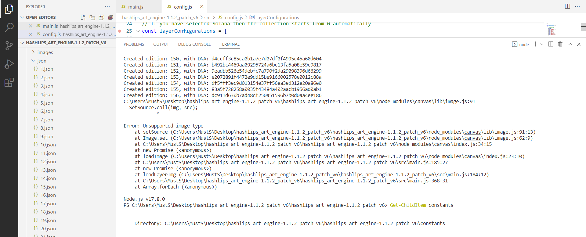 Error: Unsupported image type · Issue #1032 · HashLips/hashlips_art_engine · GitHub