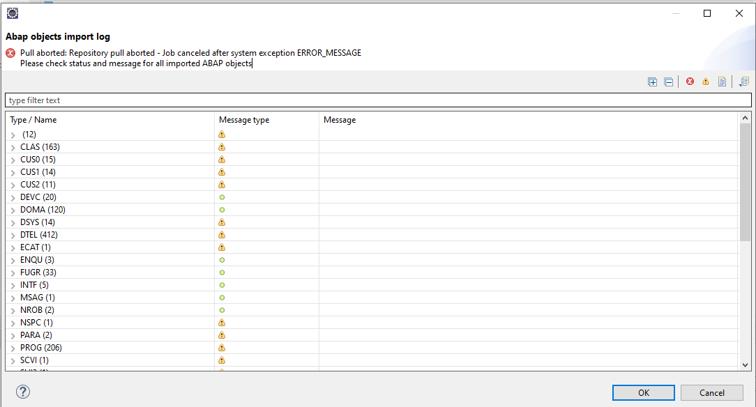 ABAP BTP - system exception ERROR_MESSAGE during Pull · Issue #5978 · abapGit/abapGit · GitHub