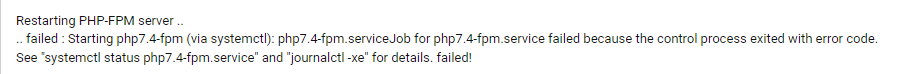 Server Template -> PHP Options -> FPM server connection: FPM Sockets pool.conf missing correct ...