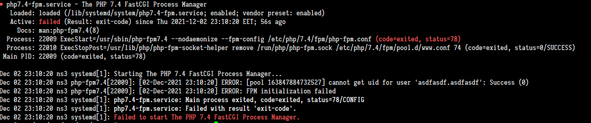 Server Template -> PHP Options -> FPM server connection: FPM Sockets pool.conf missing correct ...