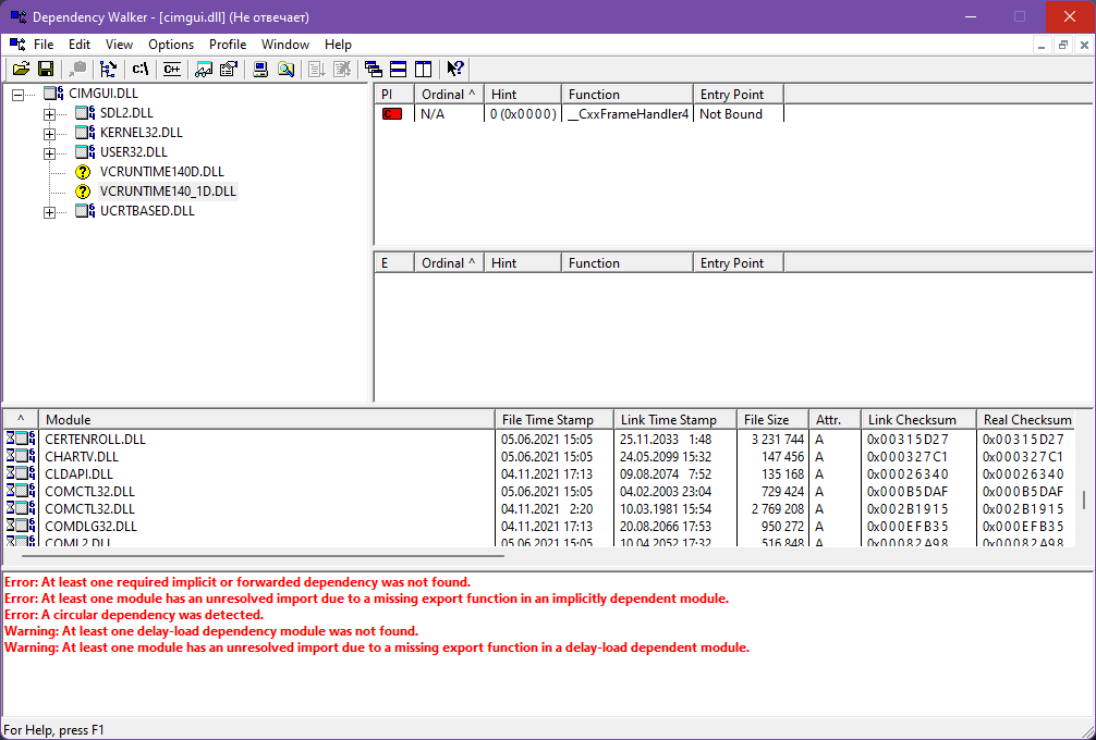 `cimgui.dll` is linked against a debug redistributable · Issue #10 · Inochi2D/i2d-imgui · GitHub