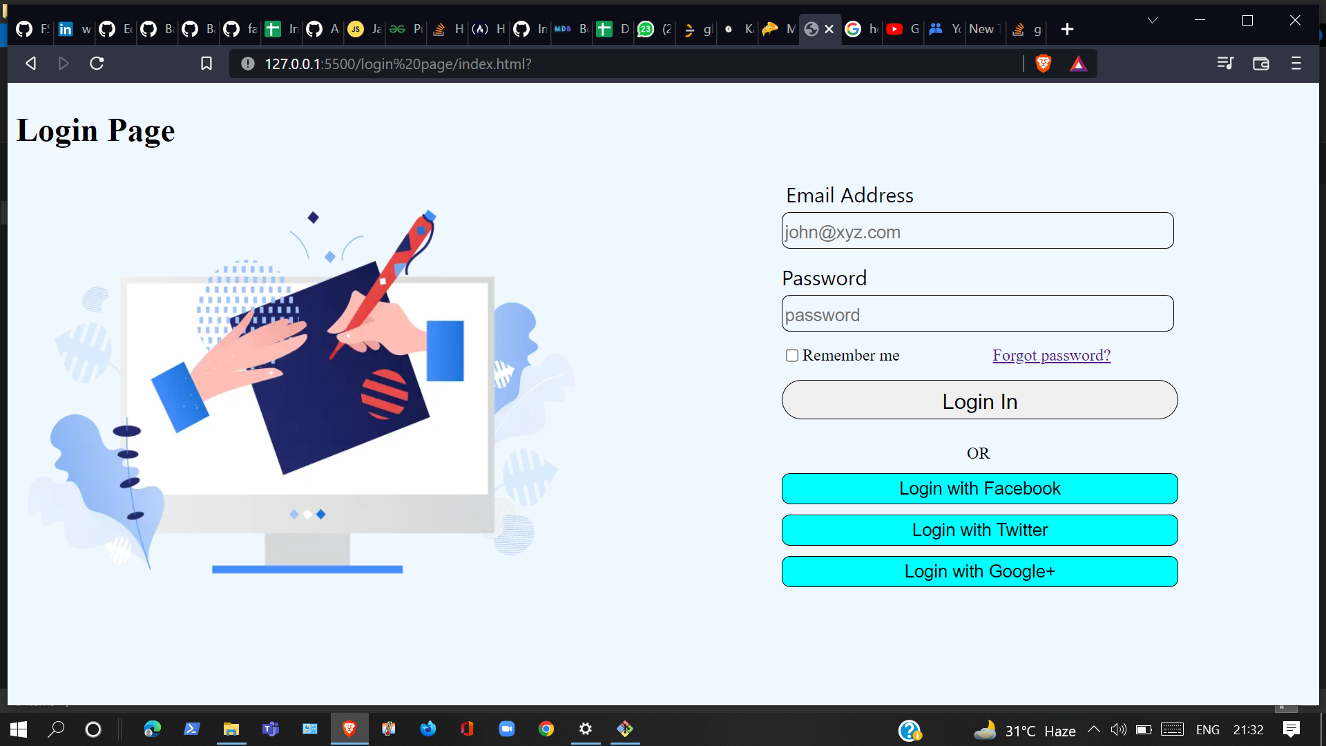 GitHub - Aaveg-Tomar/Login-page