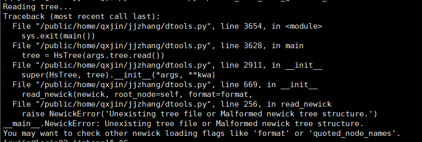 raise NewickError('Unexisting tree file or Malformed newick tree structure.') · Issue #17 ...