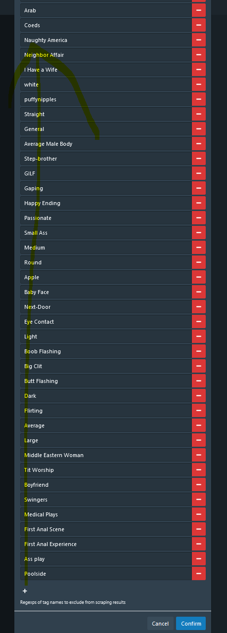 [Feature] collapse button for excluded tag patterns · Issue #2420 ...