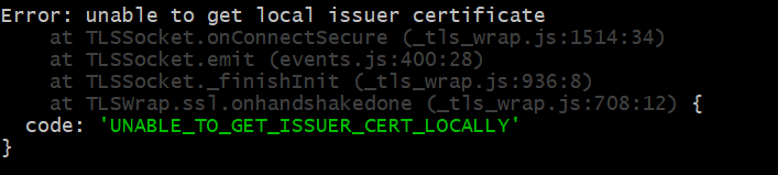 Getting UNABLE_TO_GET_ISSUER_CERT_LOCALLY error · Issue #323 · blakmatrix/node-zendesk · GitHub