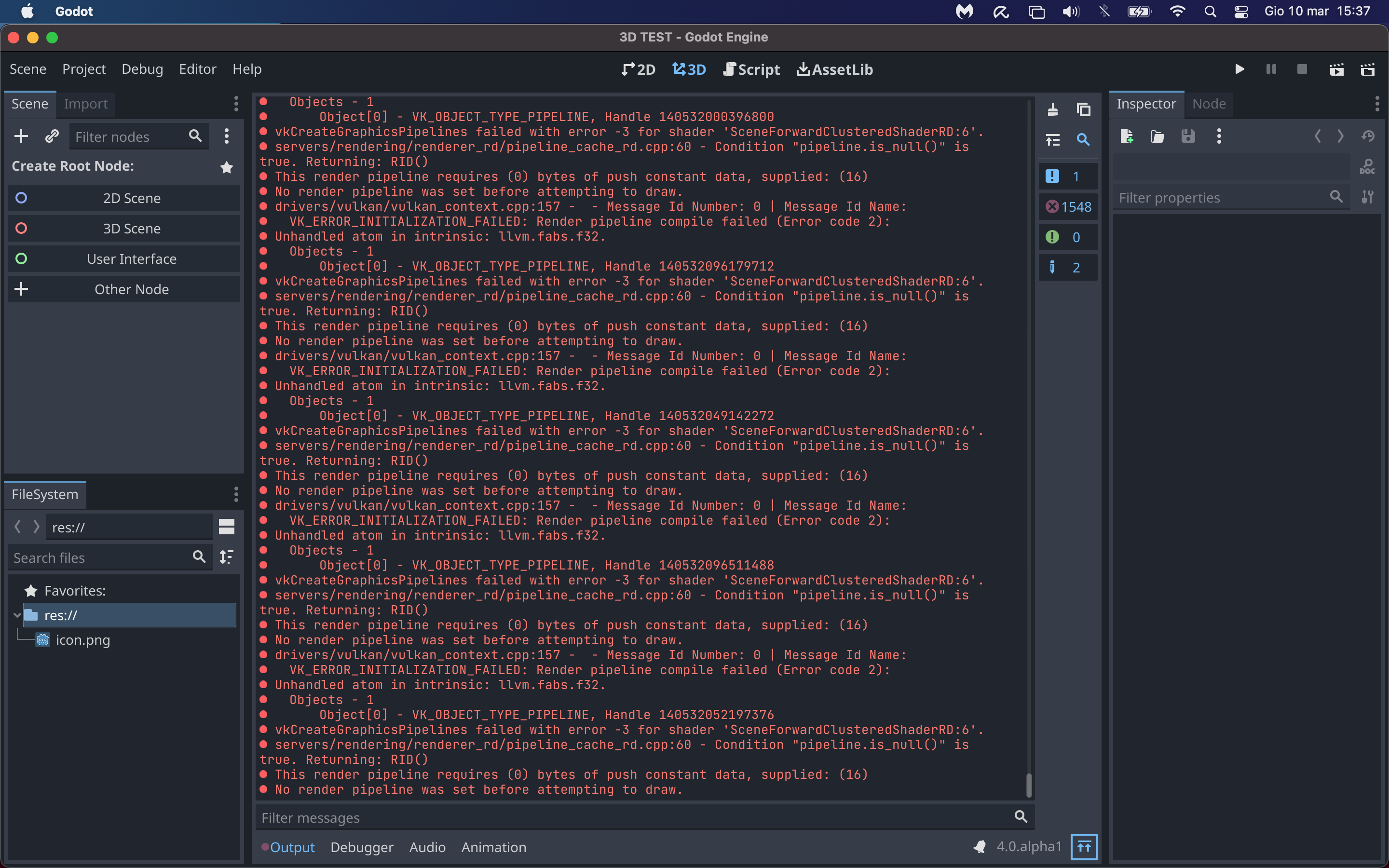 Godot 4.0 alpha 4 not working on macOS i7 and NVIDIA GT 750M (`VK_ERROR ...