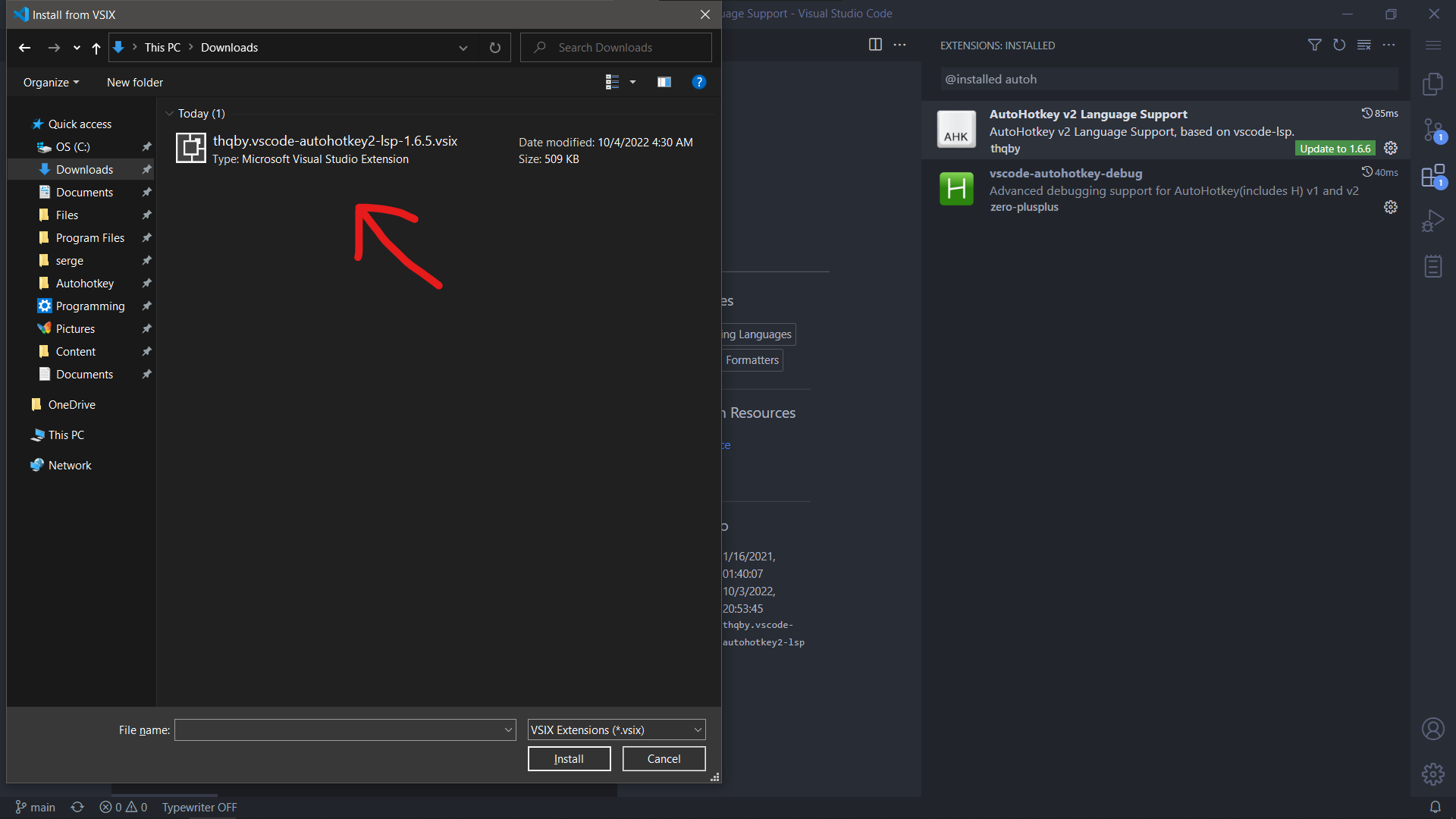 Extension crashes when opening any project · Issue #199 · thqby/vscode-autohotkey2-lsp · GitHub