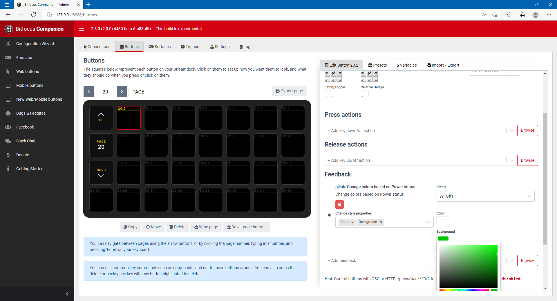 [BUG] Scrolling not working correctly when Feedback colour picker open · Issue #2042 · bitfocus ...